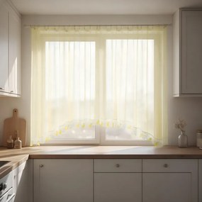 Hotová žakarová oblouková záclona žlutá Ervi Kuchyňská