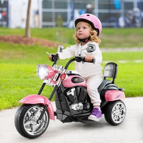 Costway 6 V Dětský elektromotocykl s nastavitelnými světlomety a zvukem Tříkolka