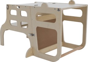 Montessori učící věž 3v1 s tabulí MONTI - přírodní