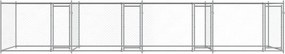 Klec pro psy s dvířky šedá 8 x 2 x 1,5 m pozinkovaná ocel 3209575