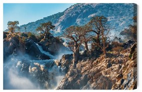 Obraz Stromy U Vodopádu Nedostatek Nedostatek Přírodní plátno 100x70