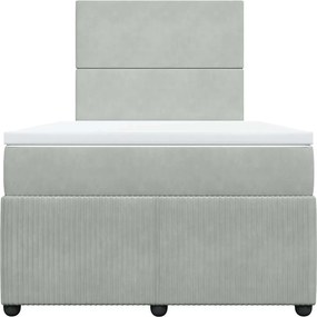 Box spring postel s matrací světle šedá 120 x 200 cm samet 3292304