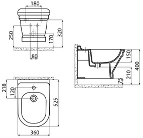 Sapho, ANTIK bidet závěsný, AN510