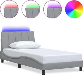 Rám postele bez matrace Hanko světle šedá 100 x 200 cm textil 3310440