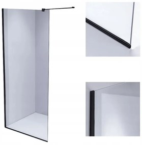 BPS-koupelny Sprchová zástěna Walk-in HYD-WI07 130 černá - bez vaničky