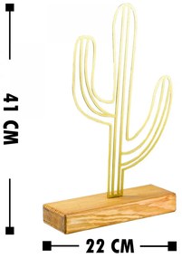 Kovová dekorace Cactus 41 cm zlatá
