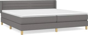 Box spring postel s matrací tmavě šedá 200x200 cm textil 3130378