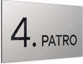 ACCEPT Označení podlaží "4. PATRO" - stříbrná tabulka - černý popis