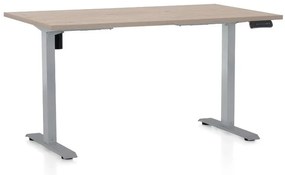 Výškově nastavitelný stůl OfficeTech B, 120 x 80 cm - bílá podnož Barva: Dub