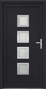 vidaXL Vchodové dveře bílé 98 x 208 cm PVC [3187858] Barva: antracitová zvenku / bílá uvnitř