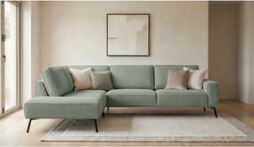 Zelená žinylková rohová pohovka (levý roh/do L) Amsterdam – Scandic
