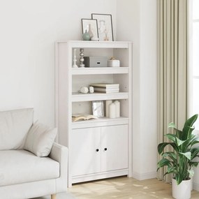 Skříň highboard bílá 80 x 35 x 154 cm masivní borové dřevo