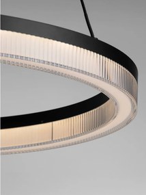 Matně černé hliníkové LED stmívatelné závěsné svítidlo se stínidlem z akrylového skla ø 60 cm Lonela – Nova Luce