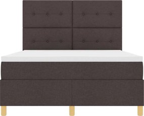 Postel s boxspringem s čelo Tmavě hnědá 140 x 200 cm textil 3339626
