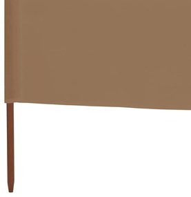 vidaXL Marketos 5dílná zástěna proti větru textil 600 x 160 cm taupe