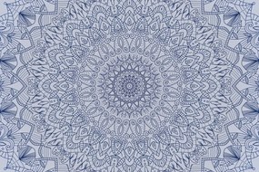 Tapeta detailní ozdobná Mandala v modré barvě