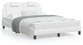 Rám postele s LED osvětlením bílý 120 x 200 cm umělá kůže,  3214009