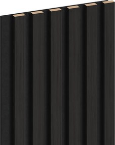 Mexen Lam-F, akustické stěnové lamely 275 × 30 cm, plstěný podklad 8 mm, technická dýha, eben černý, S105-275307-3015-023