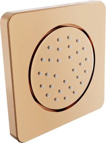 Mexen - podmítková sprchová tryska, čtvercová, 130x130 mm, růžová-zlatá, 79366-60
