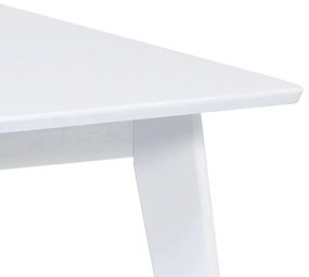 AUTRONIC Jídelní stůl 120x75x75 cm, masiv kaučukovník. bílý matný lak