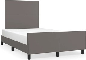 Rám postele bez matrace šedý 120x190 cm umělá kůže 3270552