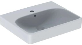Geberit Smyle Square - Umyvadlo 50x41 cm, s přepadem, otvor pro baterii, bílá 500.256.01.1