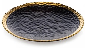 HowHomely | Jídelní talíř KATI 25 cm černá/zlatá | DD0391