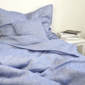 TULULUM Lněné povlečení COMFORT MELANGE BLUE - SADA Složení sady: 140 x 200 cm + 70 x 90 cm