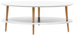 Bílý konferenční stolek se sníženou spodní deskou Ragaba OVO