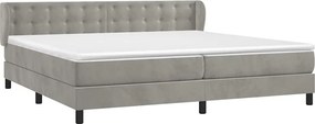 Box spring postel s matrací světle šedá 200x200 cm samet 3127751
