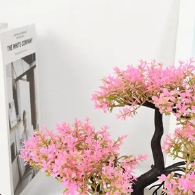 Bytová dekorace - umělá bonsaj v květináči Barvy: Růžová