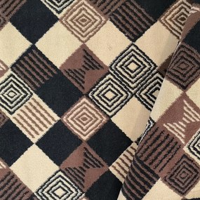 DY Hnědý koberec s geometrickým vzorem Alfa 17 Rozměr: 60x100 cm