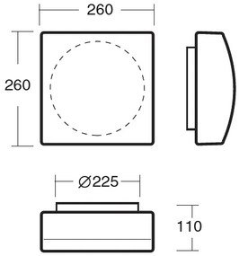 Osmont 41356 Lina 5, stropní/nástěnné svítidlo, 2x60W E27, opálové sklo, 26x26cm
