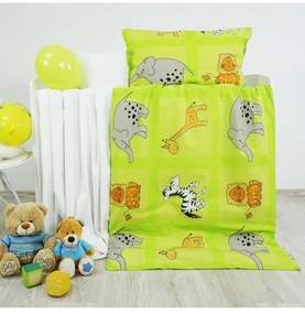 Povlečení dětské ZOO zelené EMI, Dětský set 90x130 + 45x65