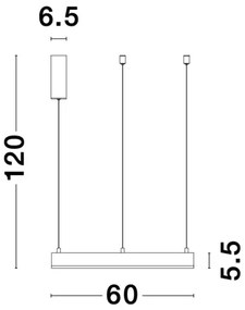 LED lustr Motif 60 bílé stmívatelné
