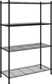 Úložný regál 4 police 90 x 35 x 137 cm černý 200 kg 324622
