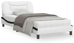 Rám postele s LED osvětlením bílý a černý 100x200 cm umělá kůže,  3213919