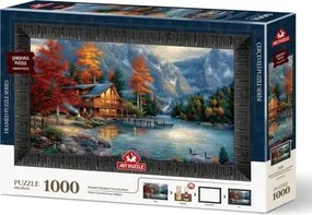 ART PUZZLE 5696 Puzzle s rámem a lepidlem 3v1 Stín nad řekou / 1000 dí