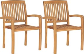 Zahradní židle 2 ks zelené podušky masivní teak 3063272