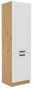 Skříňka na vestavnou chladničku, bílá/dub artisan, LULA 60 LO-210 2F
