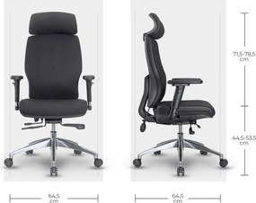 Ergonomická kancelářská židle MOSH Elite H – černá