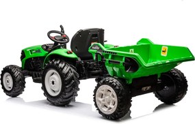 LEAN CARS Akumulátorový traktor HC-306 s přívěsem, světle zelený, 24 V