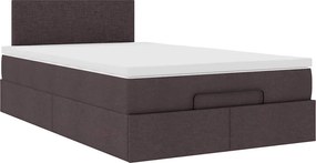 Osmanský rám postele s matrací tmavě hnědá 120x190cm textil 3311362