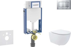 SANITINO - Set předstěnové instalace, klozetu Oudee a sedátka softclose, tlačítko Sigma20, lakovaný chrom mat/chrom SANI11CA1192