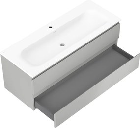 Mexen Orio, koupelnová skříňka 120 cm s umyvadlem Vela, 2 zásuvky, šedá matná/bílá matná, 91A10-12047-2-BFF62-W23M01