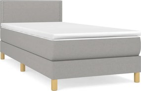 Box spring postel s matrací světle šedá 90x190 cm textil 3140497