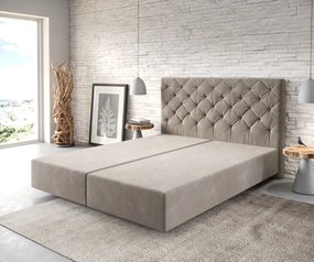 DELIFE Boxspringová postel Dream-Great 160x200 cm Mikrovlákno Béžová