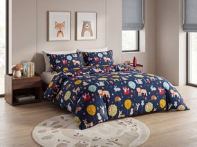 Povlečení z mikrovlákna ANIMALS modré Rozměr povlečení: 2 ks 70 x 90 cm | 200 x 220 cm