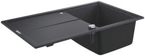 Grohe - Kompozitní dřez K400 s automatickým odtokem, 86x50 cm, granitová černá 31640AP0