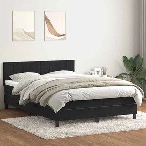 Box spring postel s matrací a LED černá 160x210 cm samet 3316889